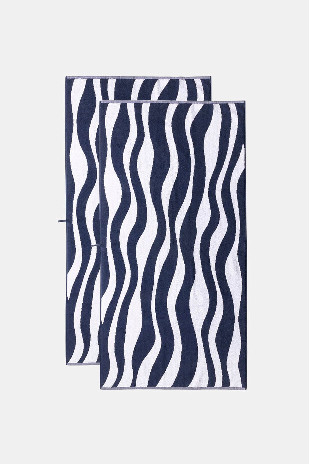 Waves of The Navy Bath Towel - Set of 2 | HOMEBRED